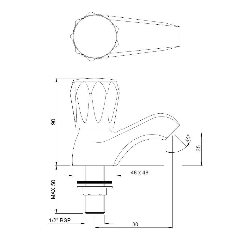 Continental Pillar Cock For Washbasins | Wash Basin Tap Continental Pillar Cock For Washbasins | Wash Basin Tap
