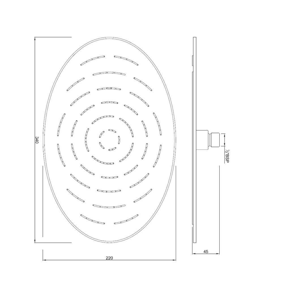 Oval Maze Overhead Shower for Bathrooms | OHS-CHR-1635