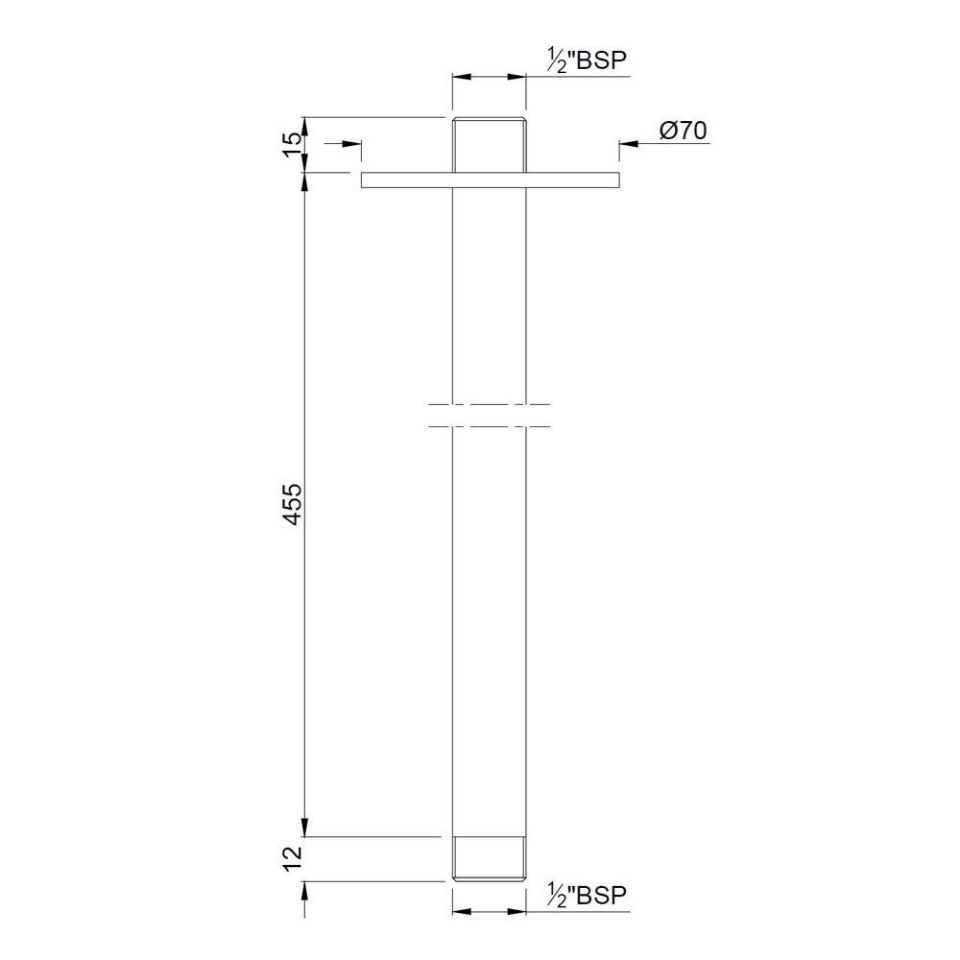 450mm Ceiling Shower Arm for Ceiling Mounted Showers