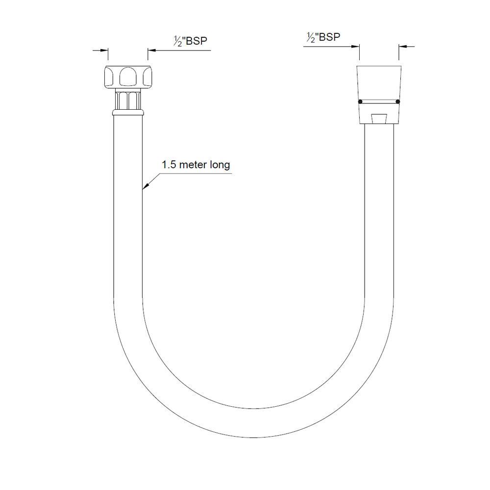 Easy Flex Tube A Chrome Finish Flexible Pipe 1 5 Mtrs