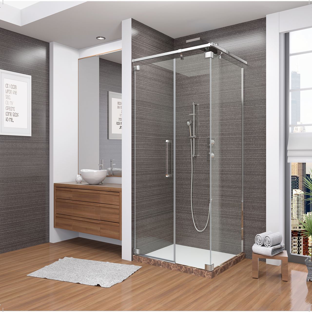 Ritz Left Version Corner Designer shower enclosure