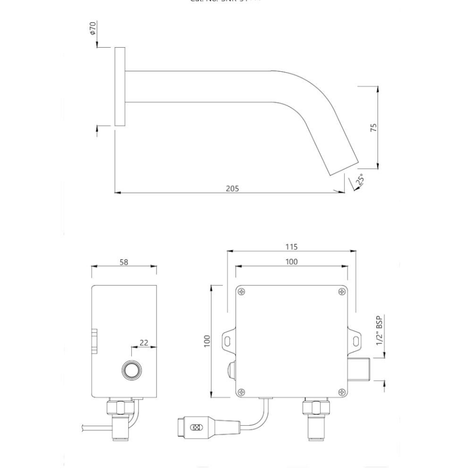 Blush Wall Mounted Sensor faucet | Water Supply Kit | Chrome