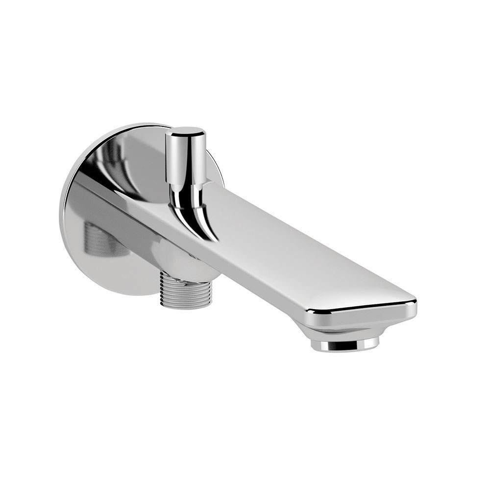 Bathtub Spout with Button Attachment For Hand Shower with Wall Flange