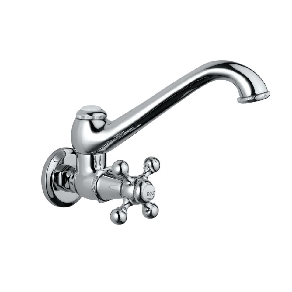 Queen's Sink Cock with Swinging Spout | Wall Mounted