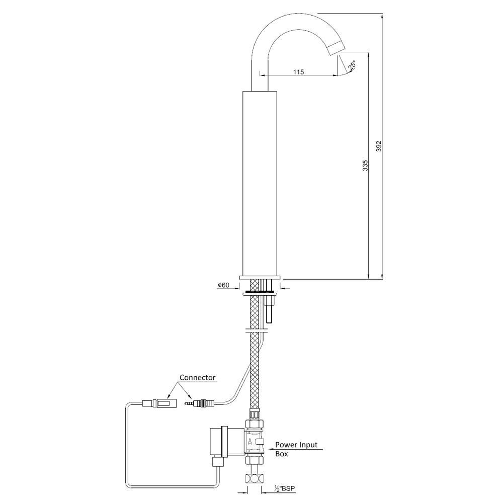 Automatic Long Body Sensor Tap for Table Mounted Basins | Jaquar
