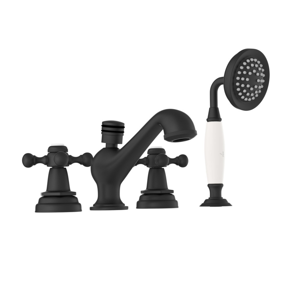 Queen's 4 Hole Bath Tub Mixer | With Hand Shower