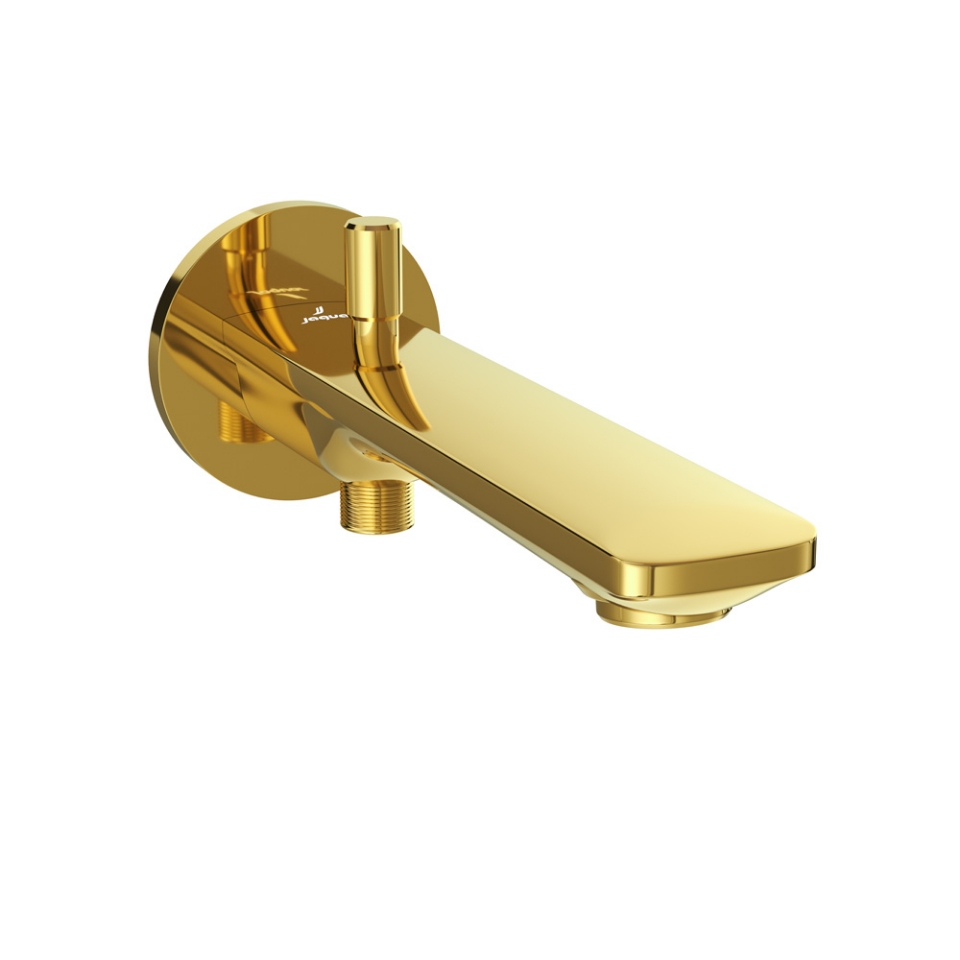Bathtub Spout with Button Attachment For Hand Shower with Wall Flange
