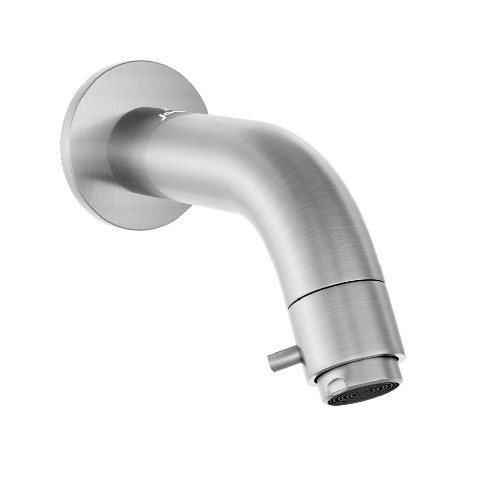 Wall Mounted Spout Operated Piller Tap | Round Shape